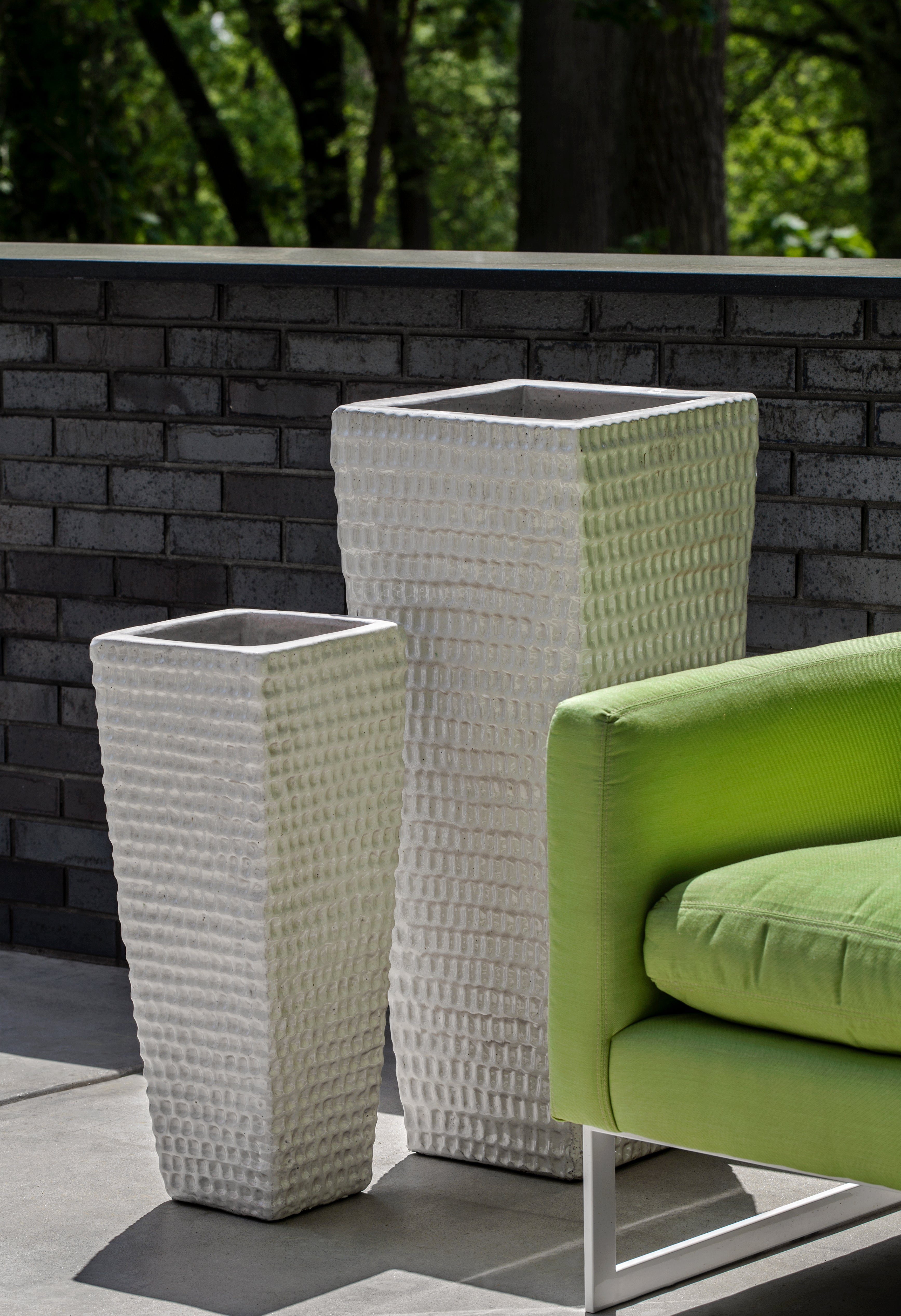 Tall Square Dimple Planter - Riviera Blue – Bay Gardens